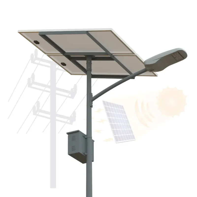 Solar AC Hybrid Street Light with Pole & Battery | Inlux Solar